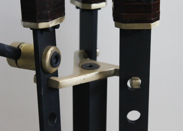 Tobia and Afra Scarpa Fireplace Set in Iron and Brass by Dimensione ...