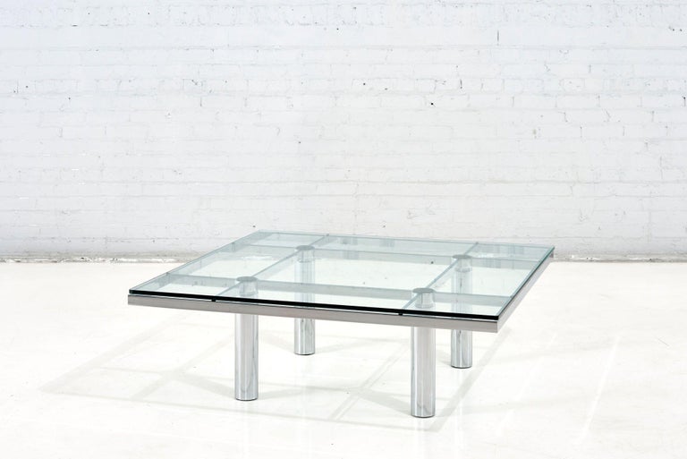 Tobia Scarpa "Andre" Chrome and Glass Coffee Table for Gavina, 1968 at ...