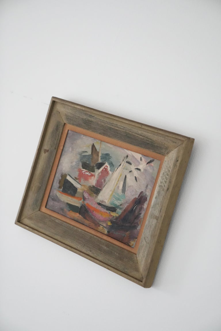 Tod Lindenmuth, Abstract Harbor Scene, c. 1940 For Sale at 1stDibs