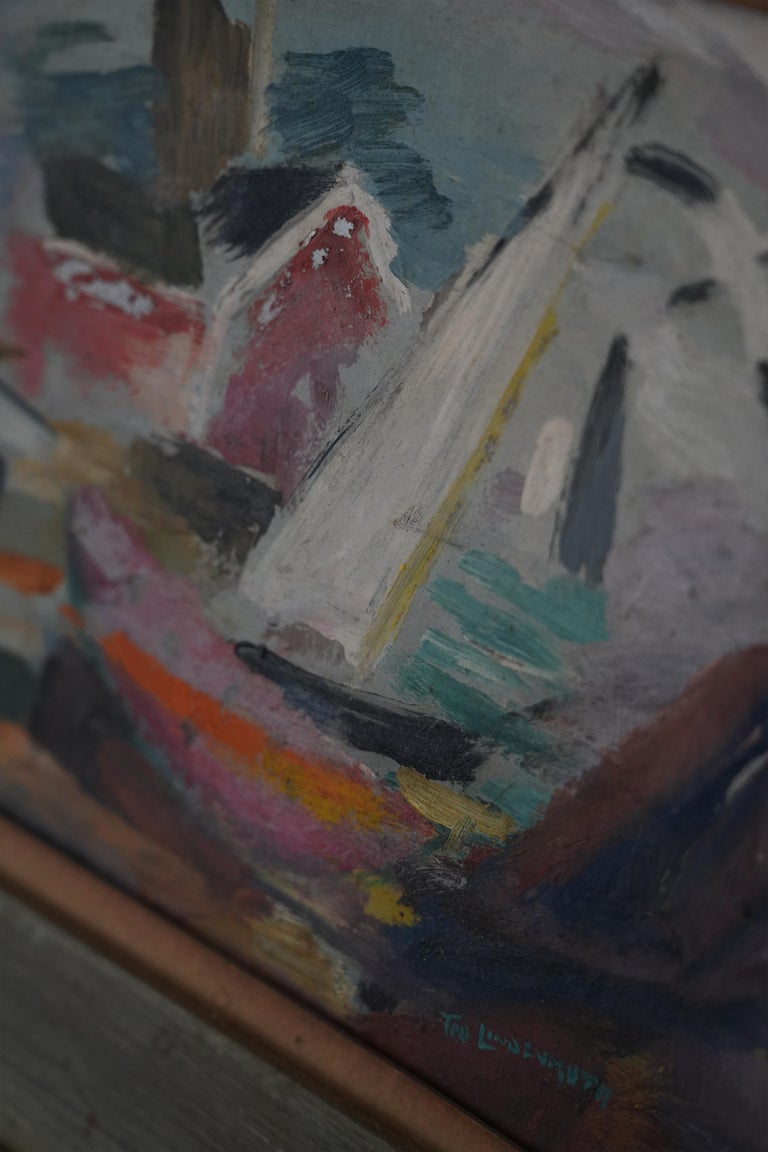 Tod Lindenmuth, Abstract Harbor Scene, c. 1940 For Sale at 1stDibs