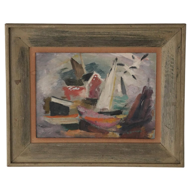 Tod Lindenmuth, Abstract Harbor Scene, c. 1940 For Sale at 1stDibs
