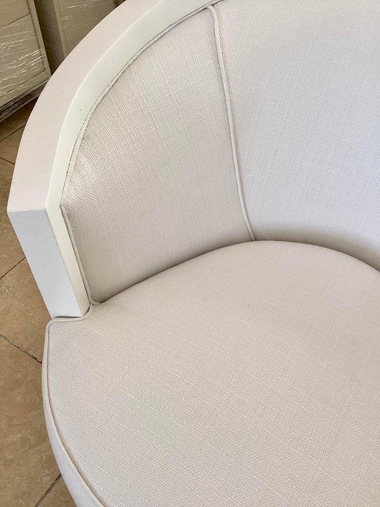 Todd Hase Designed Carmen Berger in White Lacquer and New Todd Hase Textiles For Sale at 1stDibs