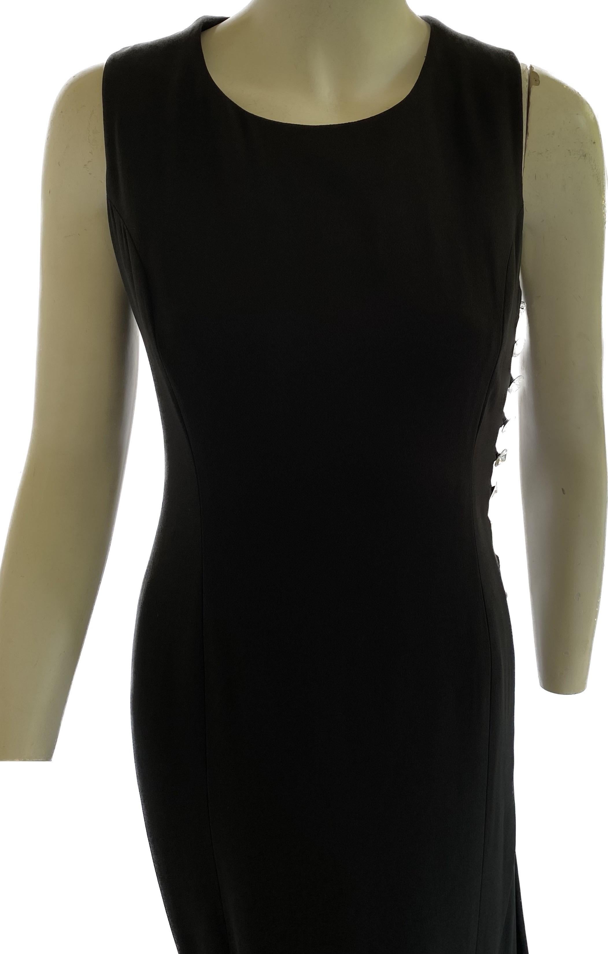 Todd Oldham 1990s Vintage Silk Evening Gown with Side Slit and Crystal ...