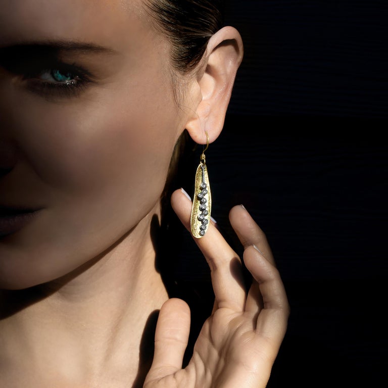 Todd Reed Shimmering Silver Diamond Gold Oxidized Silver Bubble Drop ...