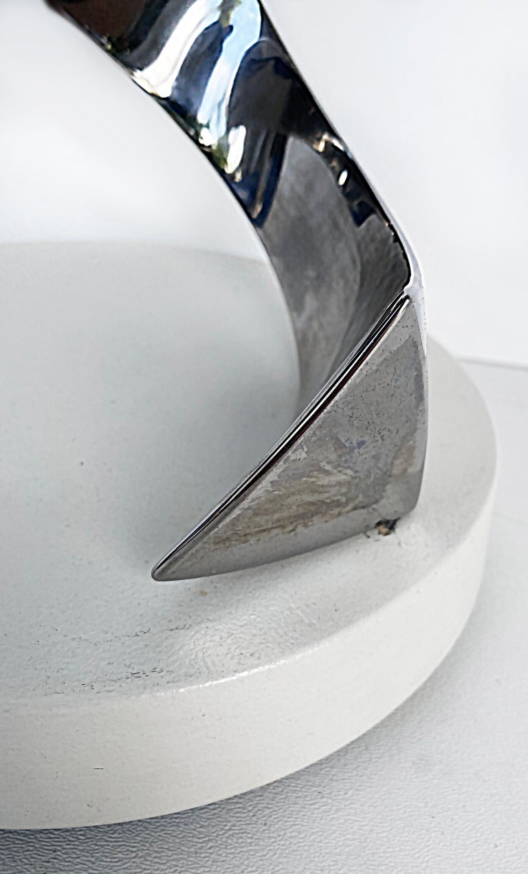 Todd Reuben Chrome Abstract Sculpture on Rotating Base For Sale at 1stDibs
