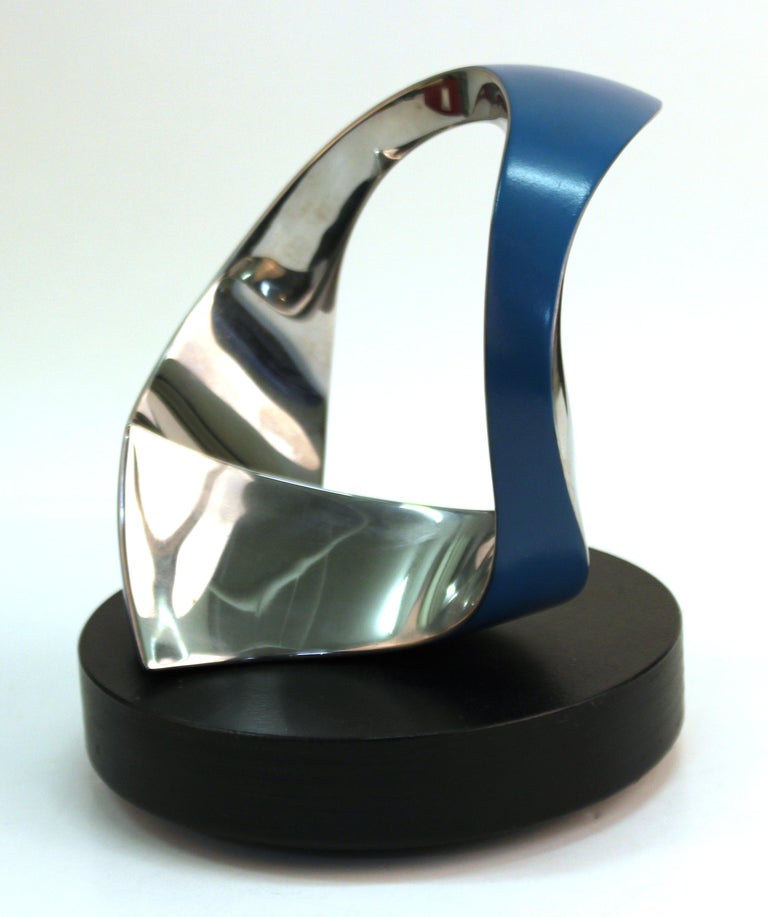 Todd Reuben Modern Abstract Metal Sculpture in Blue at 1stDibs