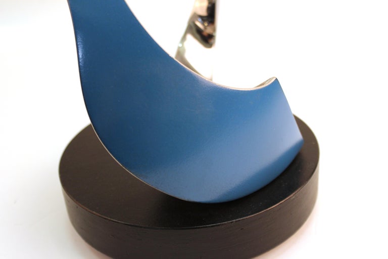Todd Reuben Modern Abstract Metal Sculpture in Blue at 1stDibs