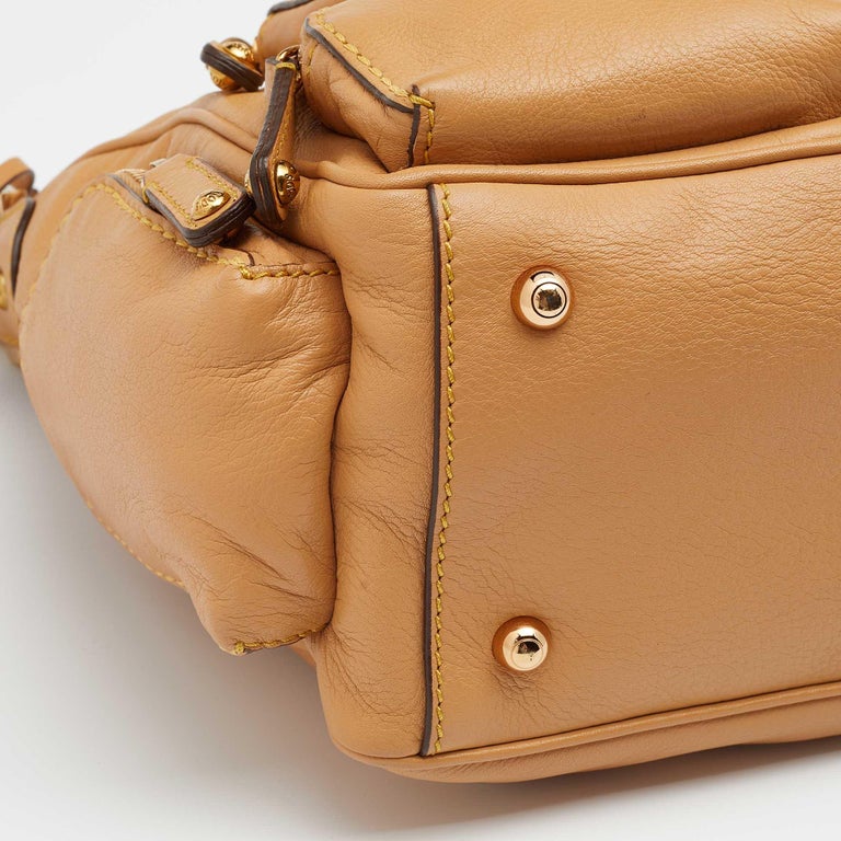 Tod's Beige Leather Multi Pocket Satchel at 1stDibs