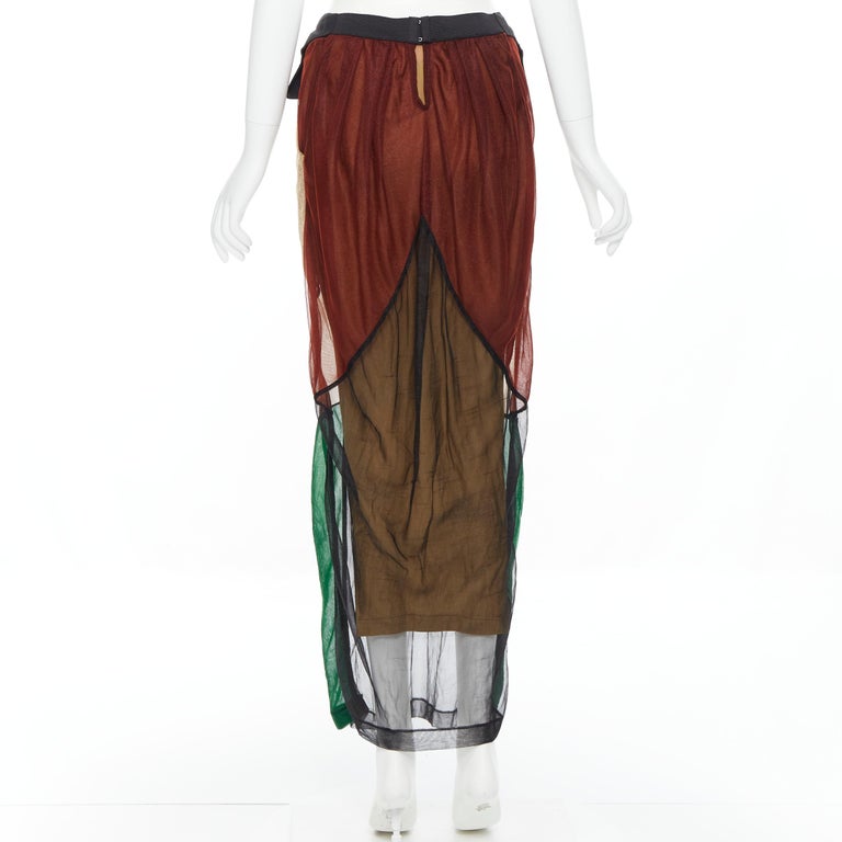 TOGA ARCHIVES back green nude colorblocked metallic lurex knit sheer ...