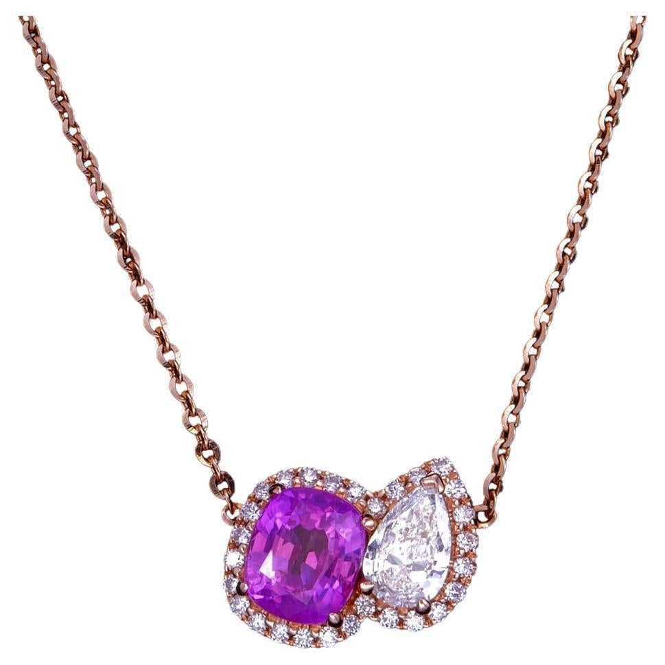 Vintage French Toi et Moi Flames of Love 18K Yellow Gold Charm Pendant ...