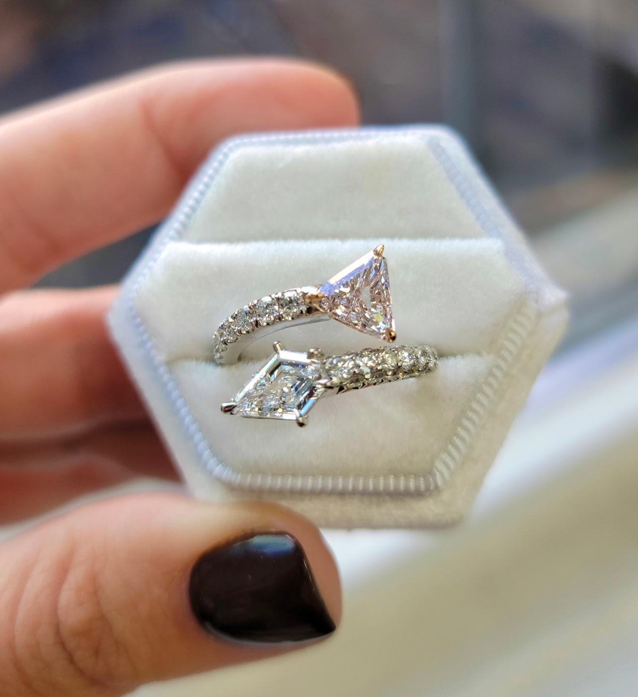 Toi Et Moi Pink and White Diamond Ring For Sale at 1stDibs | gigi ...