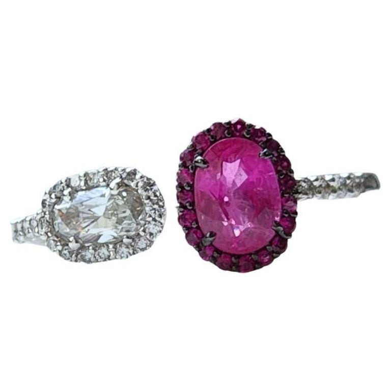 Toi et Moi Ruby and Diamond Ring For Sale at 1stDibs