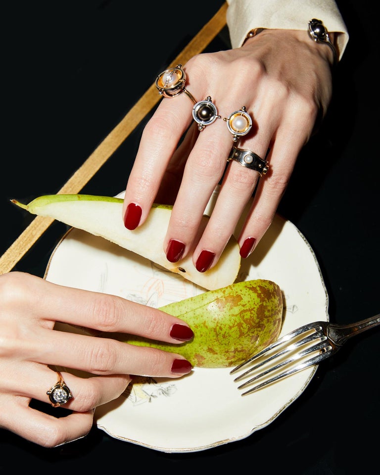 Diamonds Toi&Moi Tahitian and Akoya Pearls Ring in 18k gold by Elie Top ...