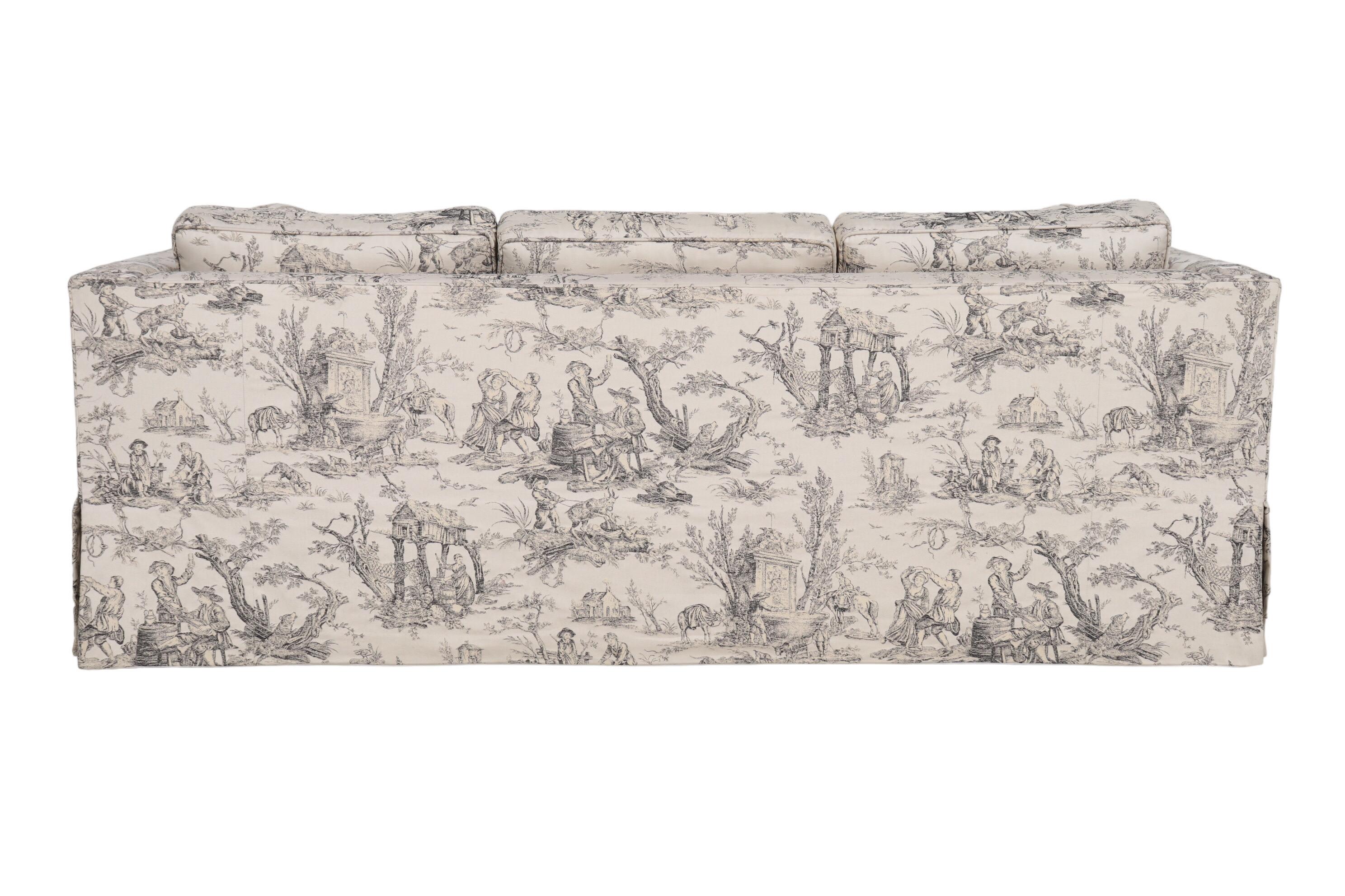 Toile Tuxedo Sleeper Sofa at 1stDibs