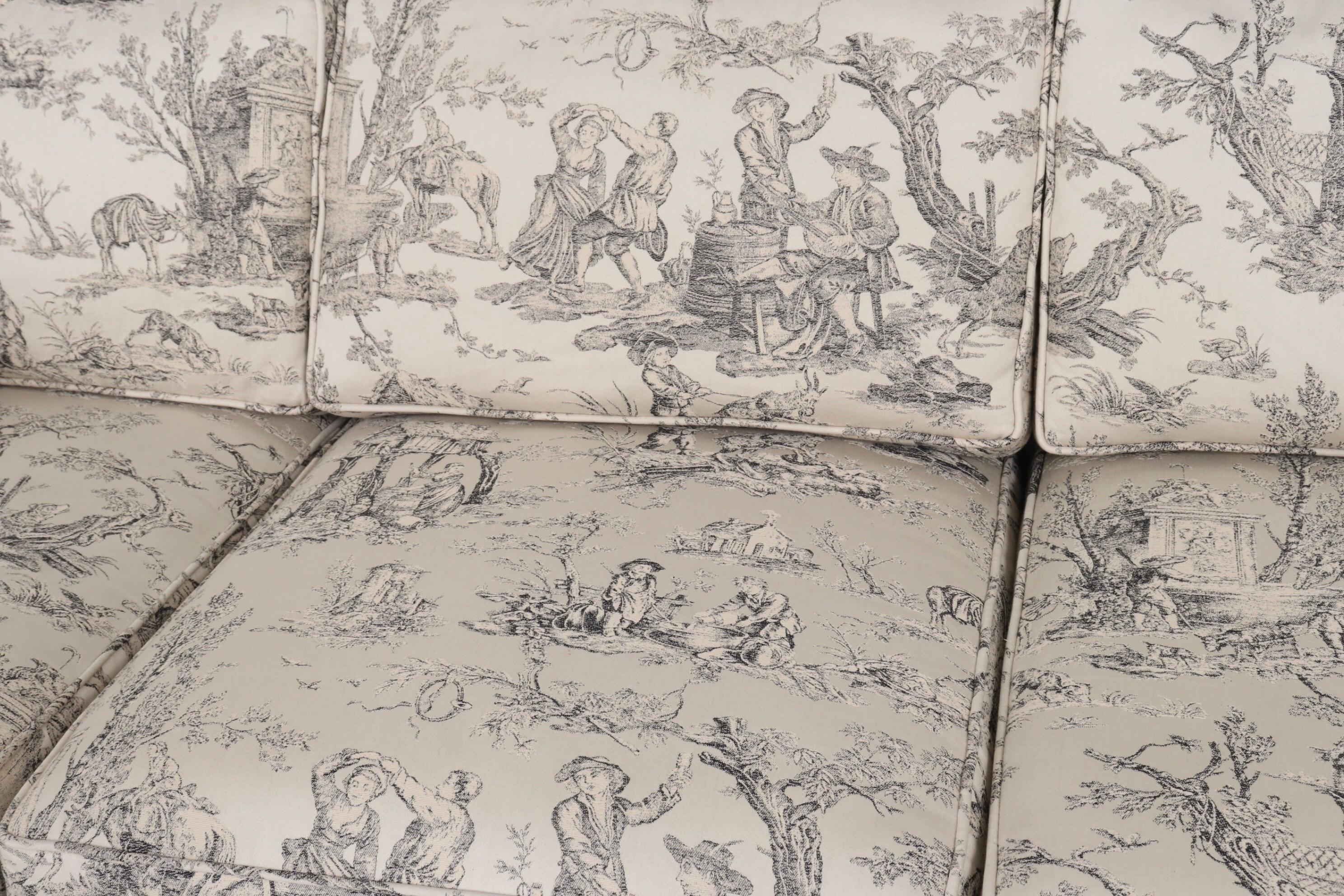 Toile Tuxedo Sleeper Sofa at 1stDibs