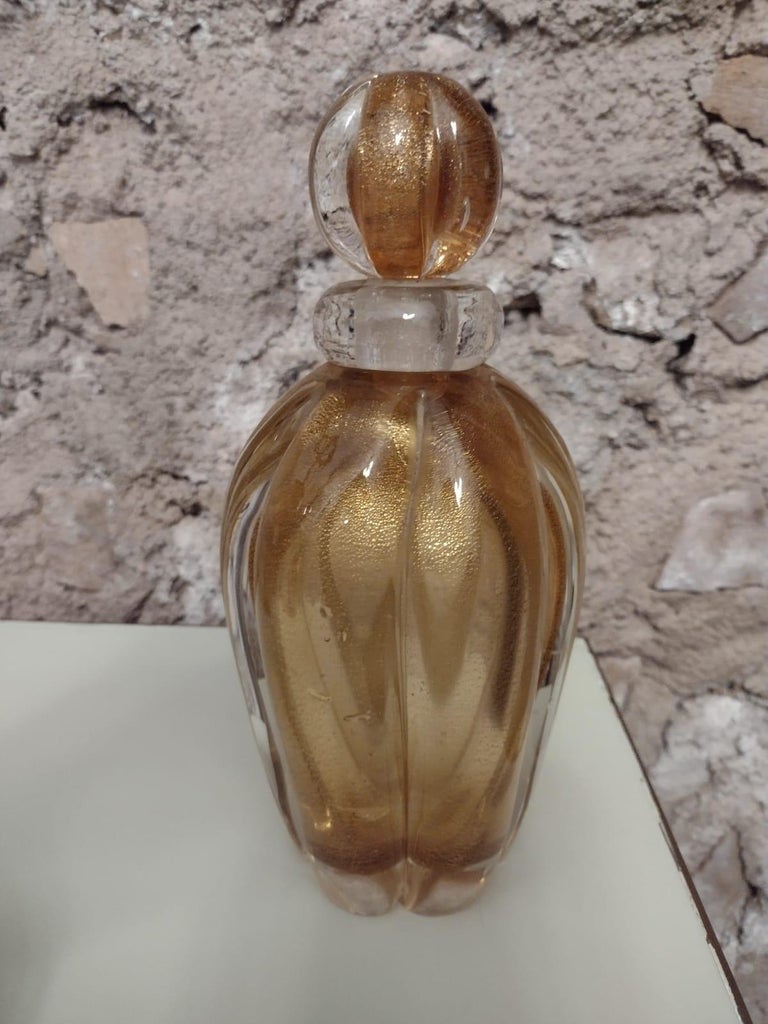 Toilet Set in Blown Murano Glass with Gold Inclusion, E. Barovier For ...