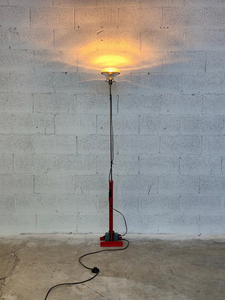 Toio Red Adjustable Floor Lamp by Castiglioni Brothers for Flos Italy ...