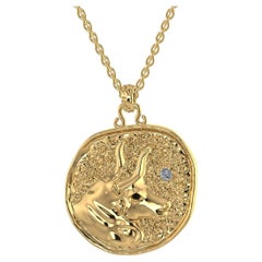 Taurus Zodiac Pendant Necklace 18kt Fairmined Ecological Gold For Sale at 1stDibs