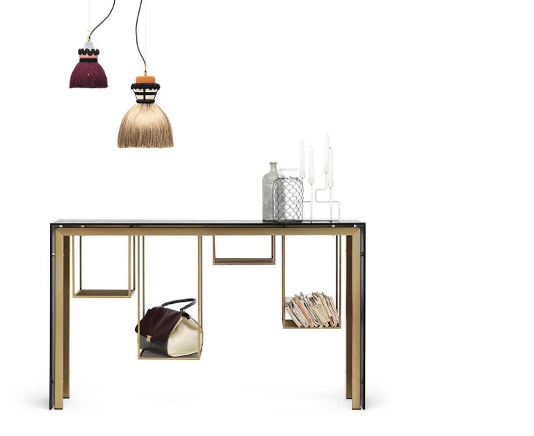 Tokyo TV Bench by Mogg in Black with Gold Finish For Sale at 1stDibs