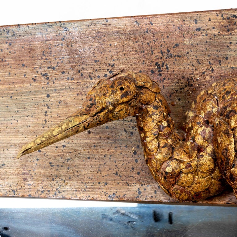 Tole Crane Mirror For Sale at 1stDibs