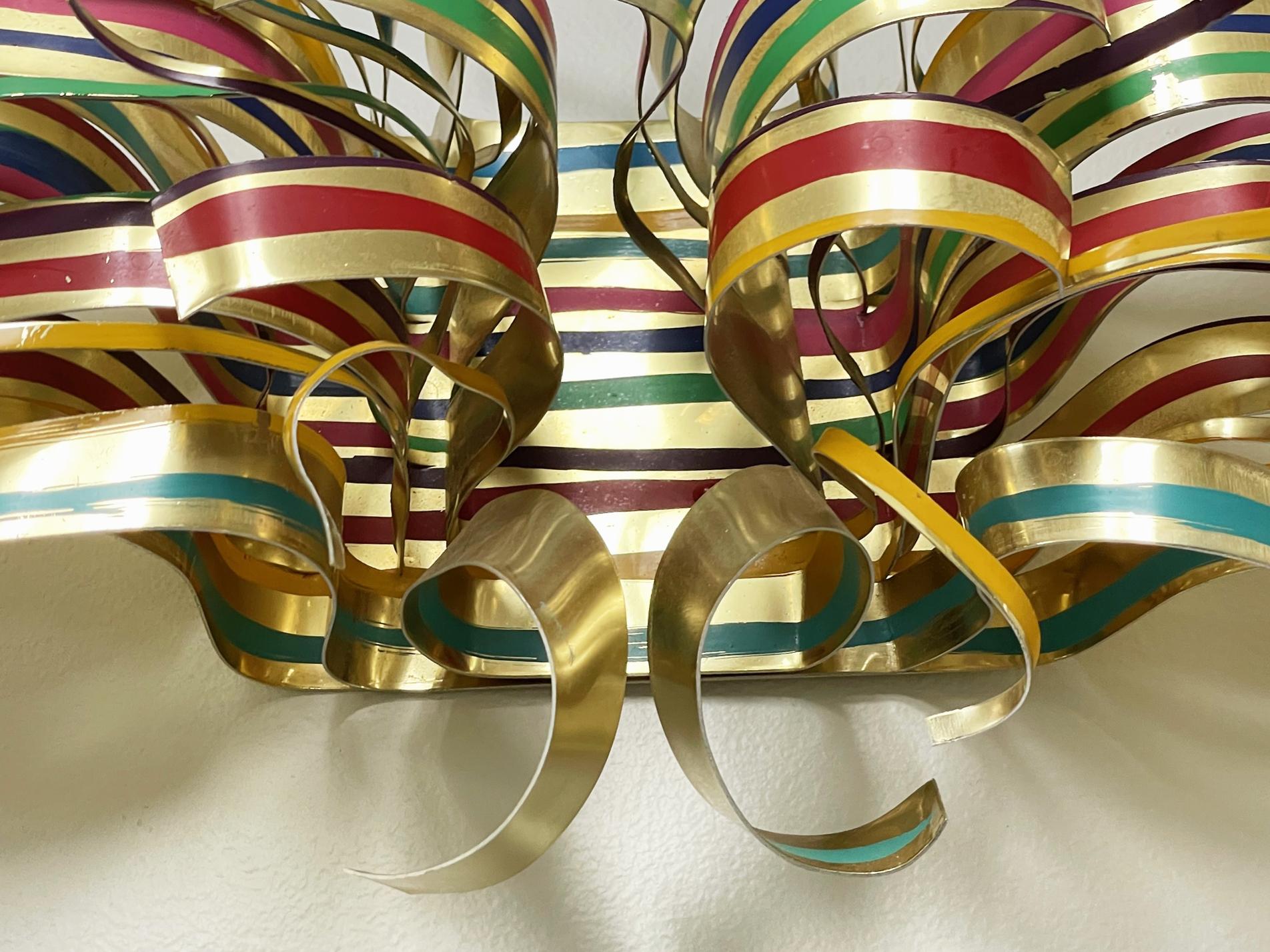 Tole Metal Ribbon Wall Art Sculpture by Dorothy Gillespie at 1stDibs