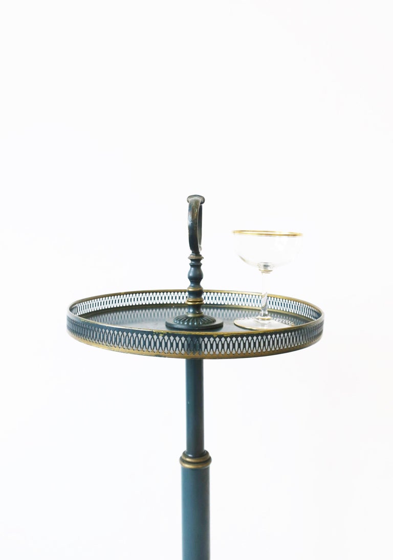 Tole Side Table in Blue and Gold For Sale at 1stDibs
