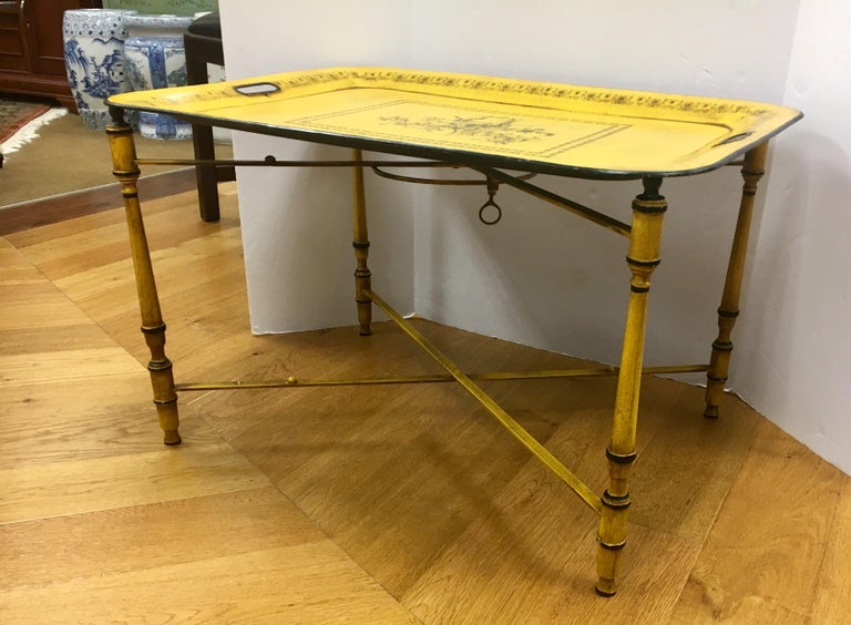 Tole Signed Butler Table Made in Italy Numbered Harvest Yellow ...