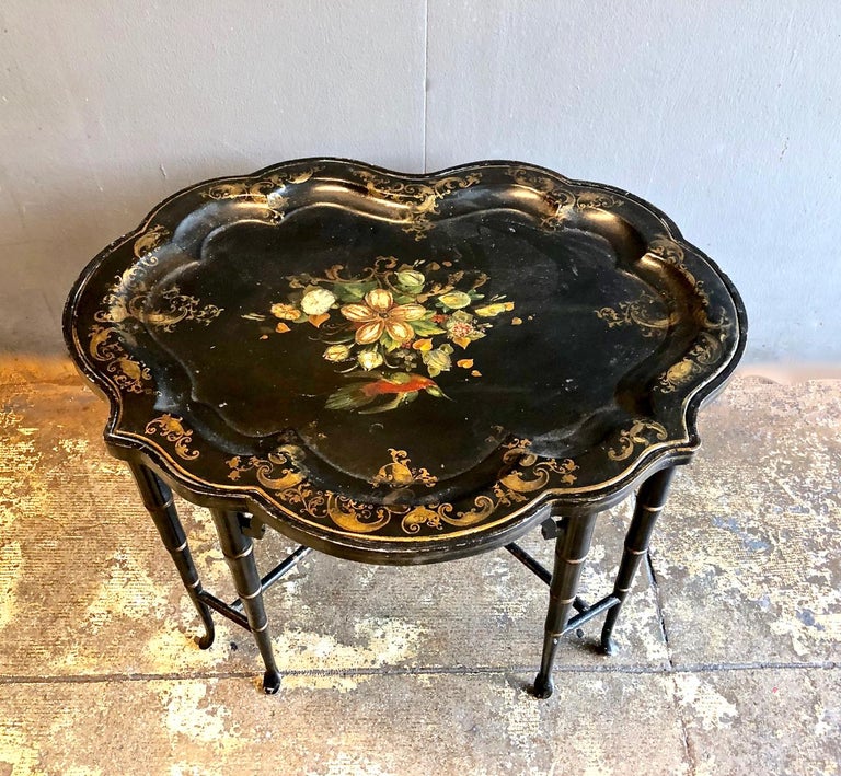 Tole Tray Table, 19th Century at 1stDibs