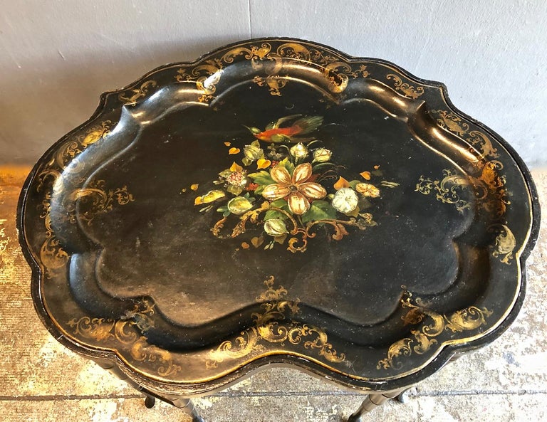 Tole Tray Table, 19th Century at 1stDibs