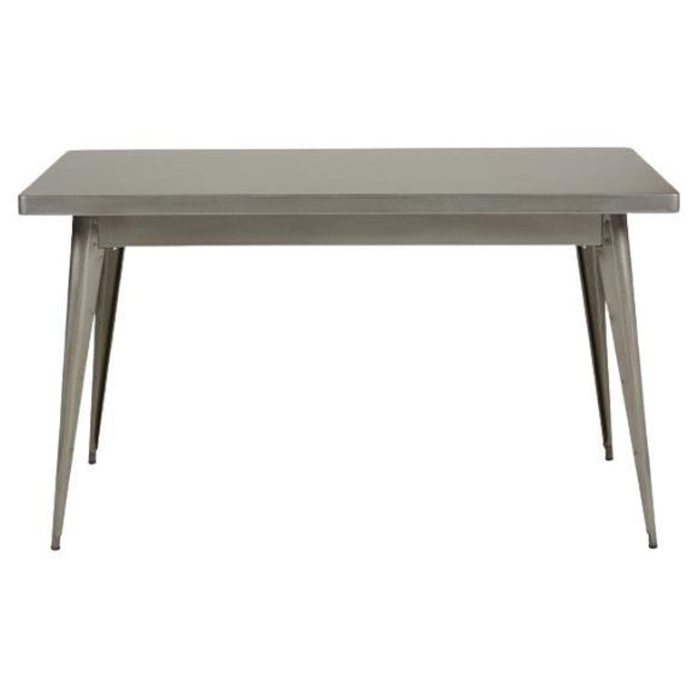 Tolix 55 Table Indoor Raw Steel in Glossy Raw Steel For Sale at 1stDibs