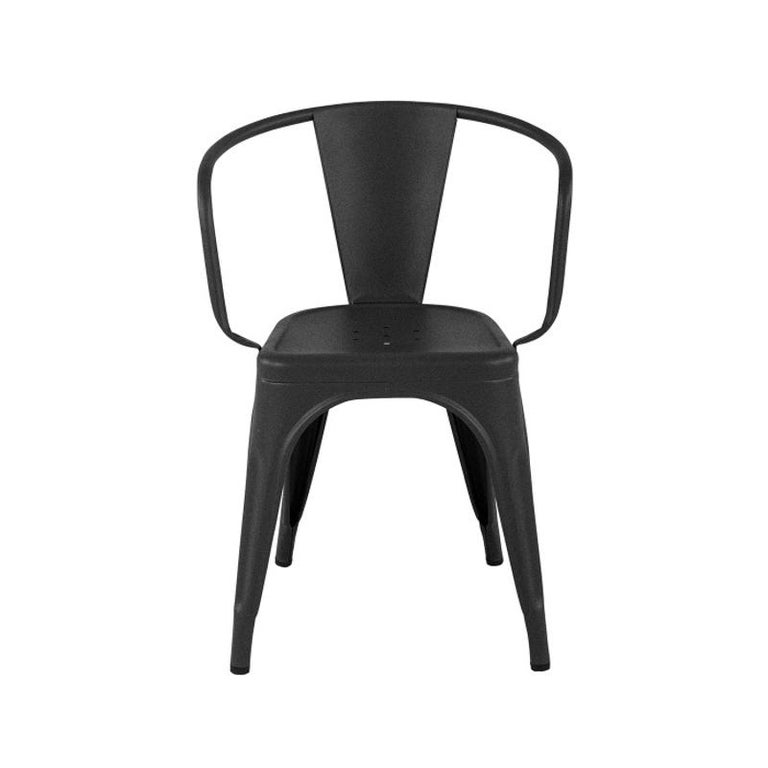 Tolix A56 armchair Indoor Painted in Graphite For Sale at 1stDibs