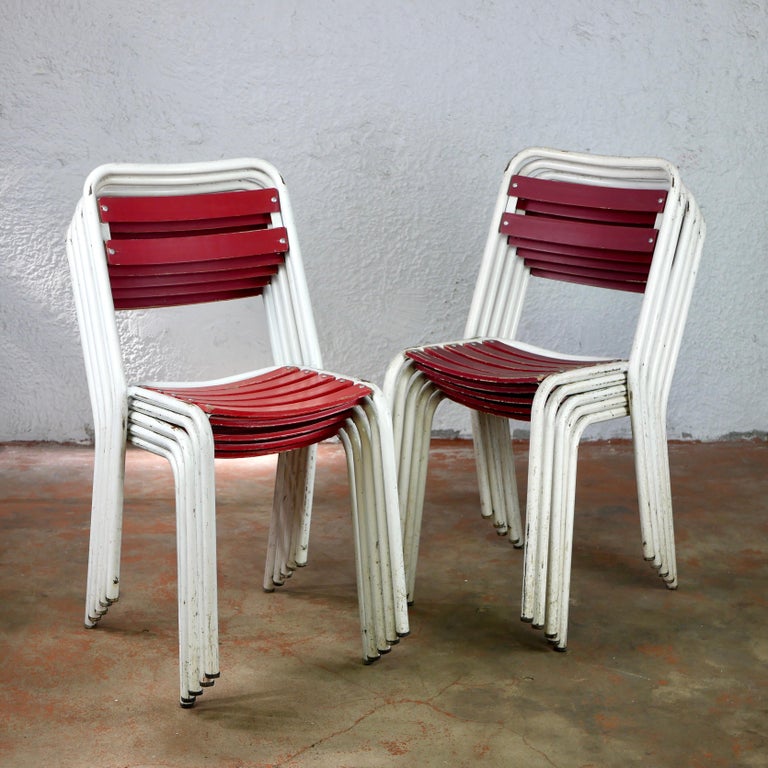 Tolix T2 Wood and Metal Chairs For Sale at 1stDibs