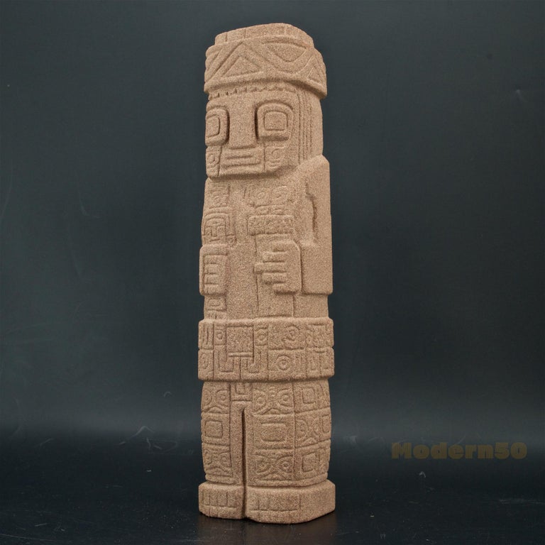 Vintage Toltec Cast Stone TOTEM Midcentury Table Sculpture Yucatan ...