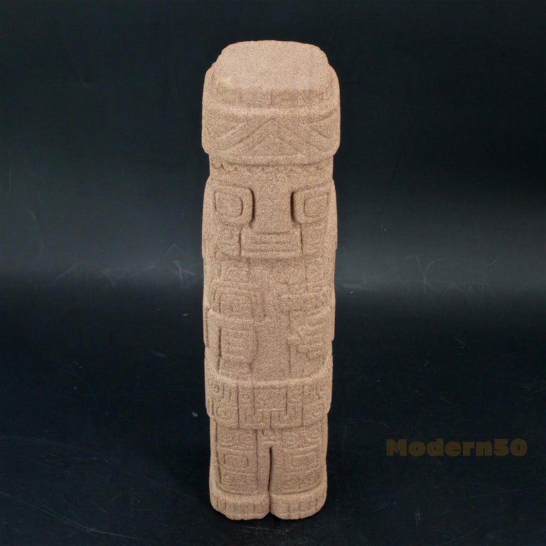 Vintage Toltec Cast Stone TOTEM Midcentury Table Sculpture Yucatan ...