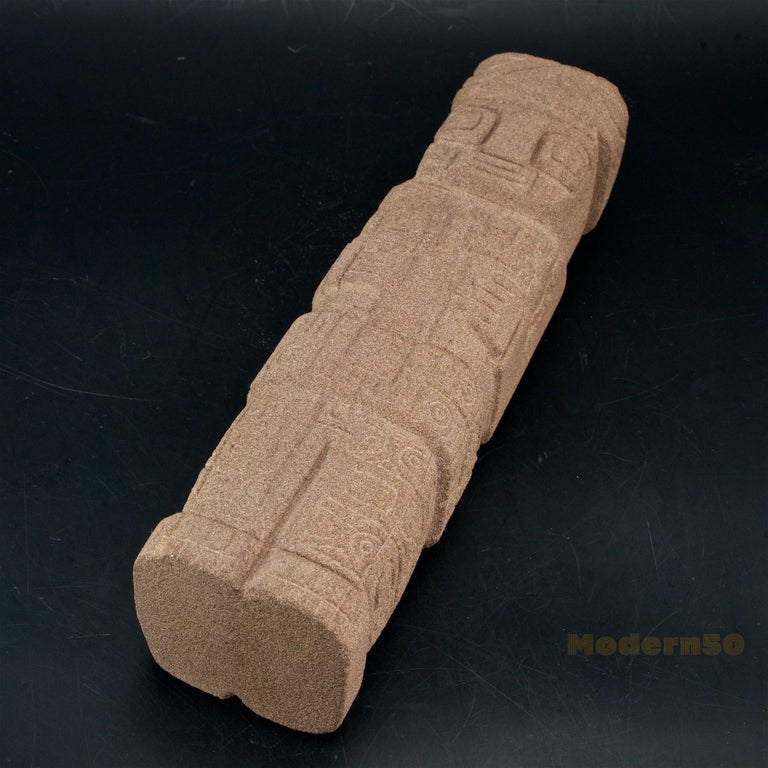 Vintage Toltec Cast Stone TOTEM Midcentury Table Sculpture Yucatan ...