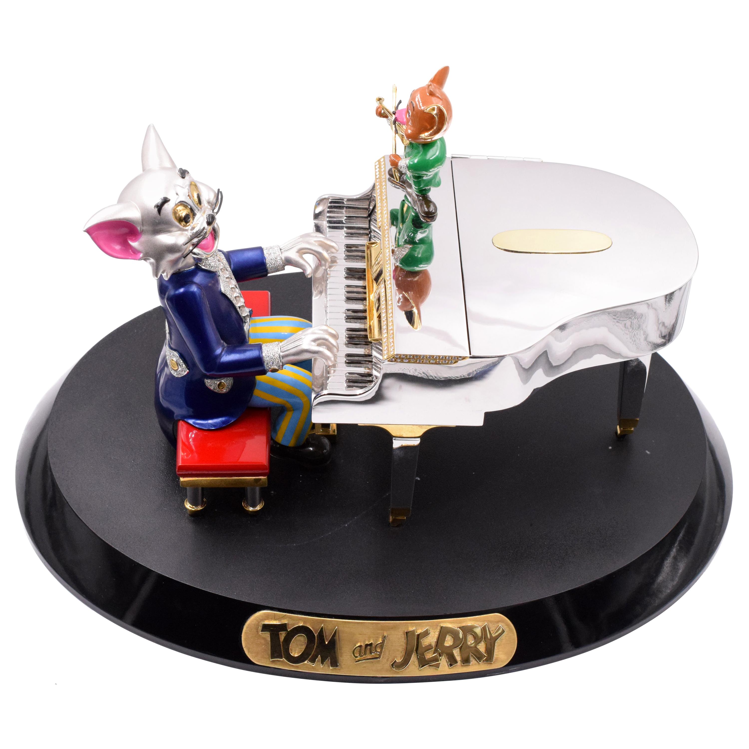 "Tom and Jerry" Diamond and Gold Miniature Model For Sale at 1stDibs ...
