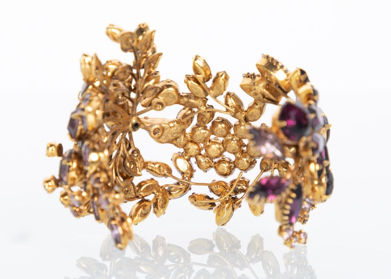 Tom Binns Swarovski Crystal Floral Garden Cuff Bracelet Unsigned at ...