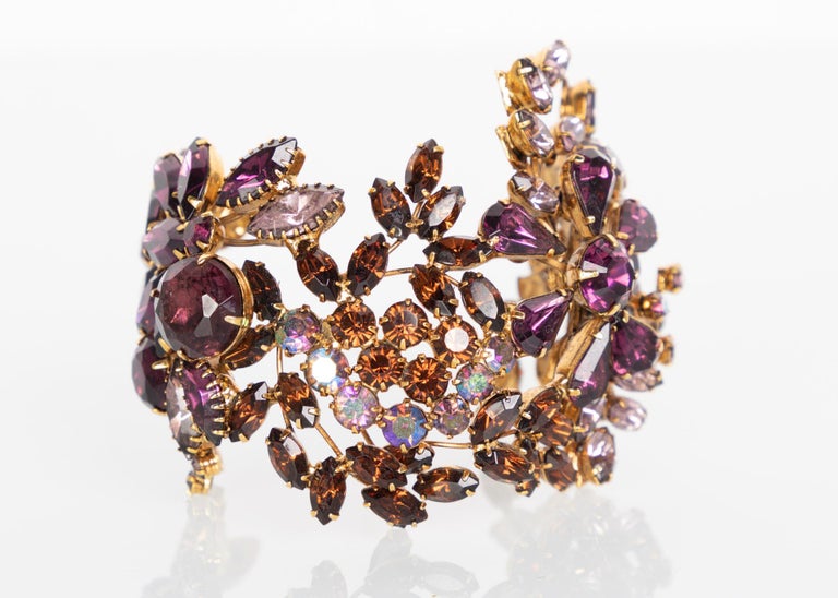Tom Binns Swarovski Crystal Floral Garden Cuff Bracelet Unsigned at ...