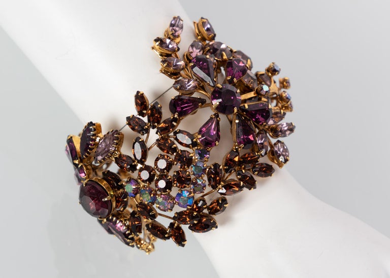 Tom Binns Swarovski Crystal Floral Garden Cuff Bracelet Unsigned at ...