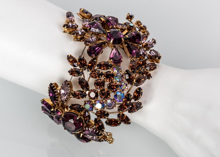 Tom Binns Swarovski Crystal Floral Garden Cuff Bracelet Unsigned at ...