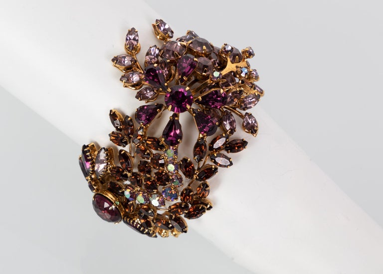 Tom Binns Swarovski Crystal Floral Garden Cuff Bracelet Unsigned at ...
