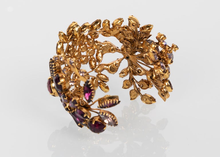 Tom Binns Swarovski Crystal Floral Garden Cuff Bracelet Unsigned at ...