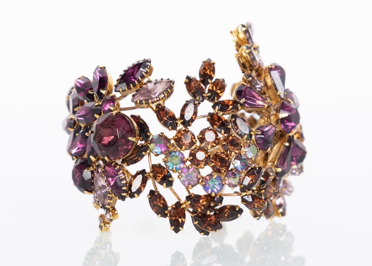 Tom Binns Swarovski Crystal Floral Garden Cuff Bracelet Unsigned at ...