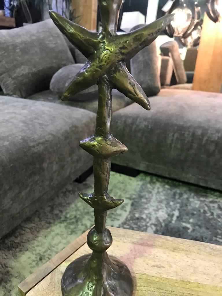 Tom Corbin Signed Bronze Natural Patina TOTEM Candlestick Sculpture at ...