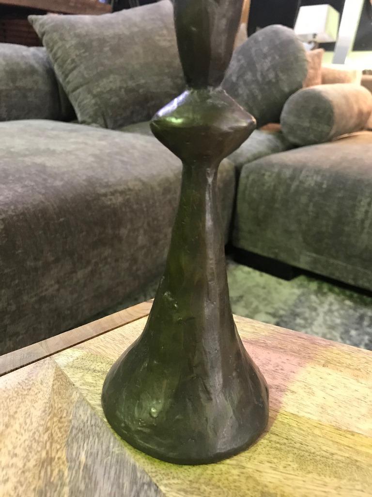 Tom Corbin Large Bronze Natural Patina TOTEM Candlestick Sculpture at ...