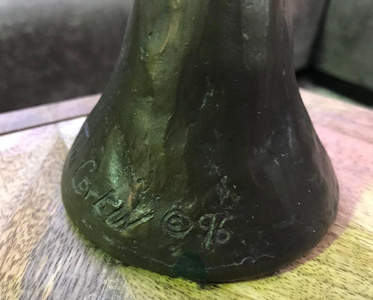 Tom Corbin Large Bronze Natural Patina TOTEM Candlestick Sculpture at ...