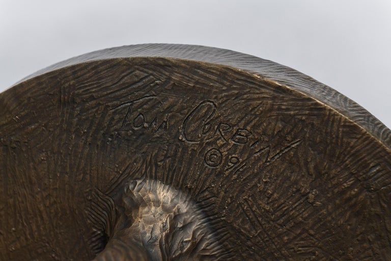 Tom Corbin Signed 91 Bronze Table/ Pedestal Sculpture For Sale at 1stDibs