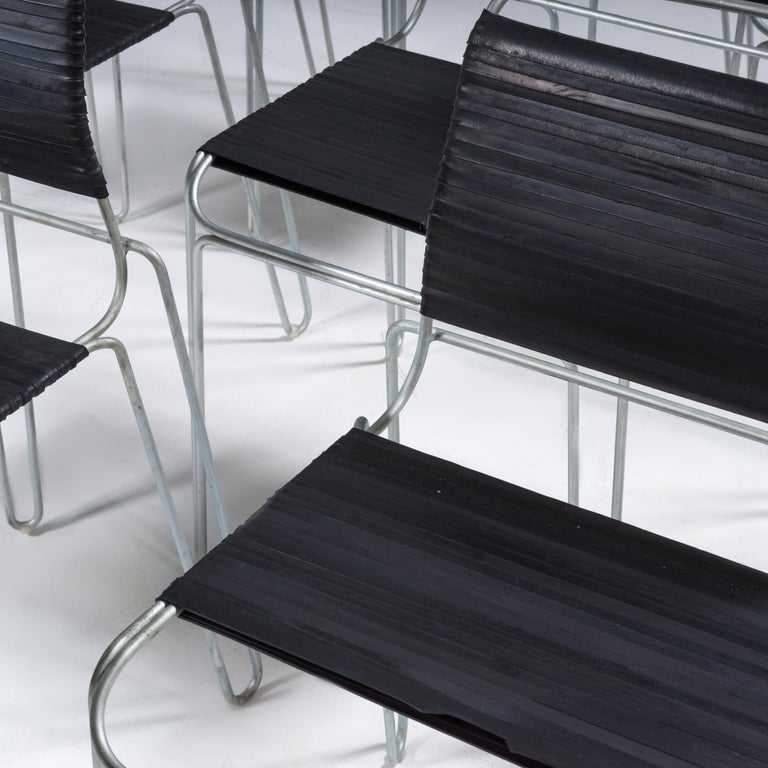Tom Dixon Black Rubber Band and Steel Dining Chairs, Set of 10 For Sale ...