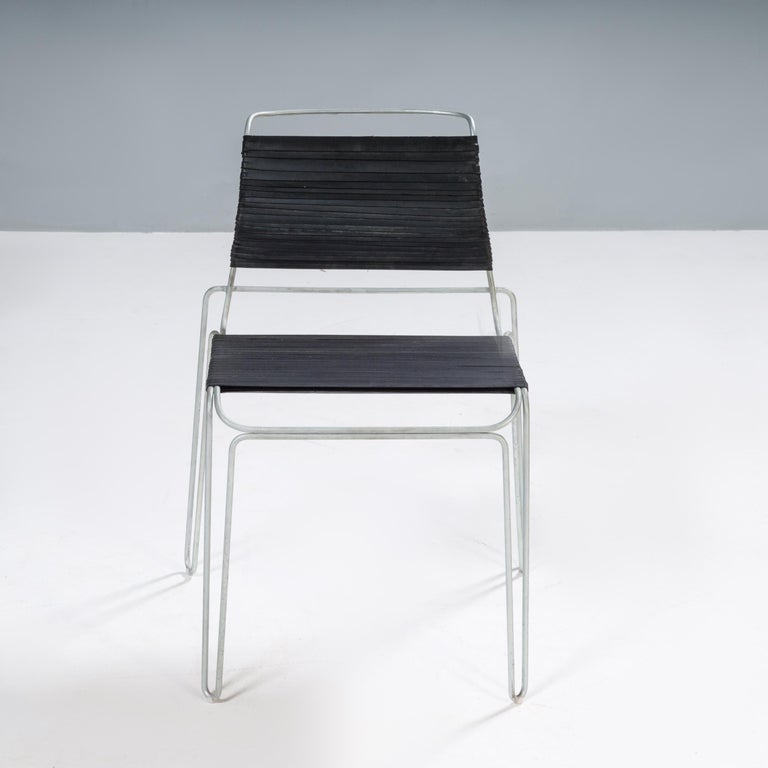 Tom Dixon Black Rubber Band and Steel Dining Chairs, Set of 10 For Sale ...