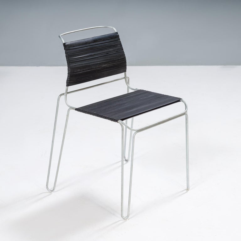 Tom Dixon Black Rubber Band and Steel Dining Chairs, Set of 10 For Sale ...
